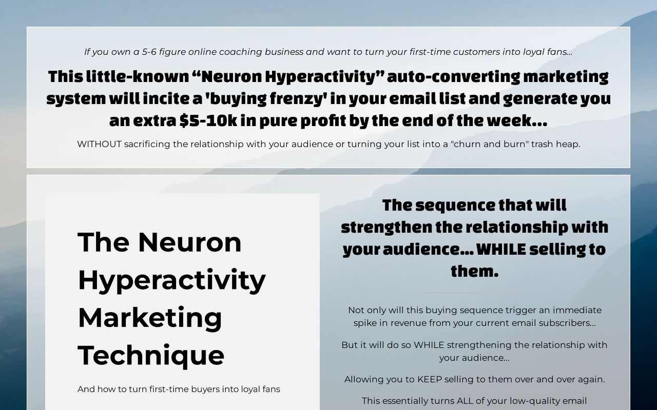 The Neuron Hyperactivity Marketing Technique